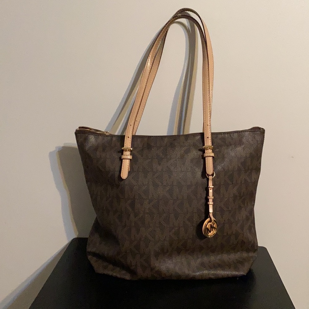 Michael Kors Signature Brown Mk Tote - Gem